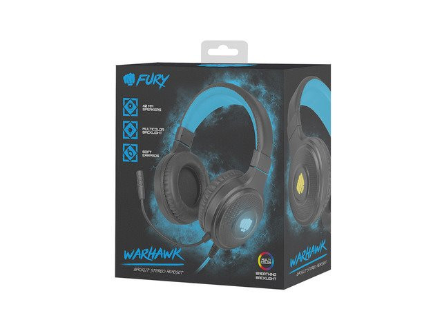 Fury Warhawk Gaming Headset mit Mikrofon, kabelgebunden, RGB, USB ...
