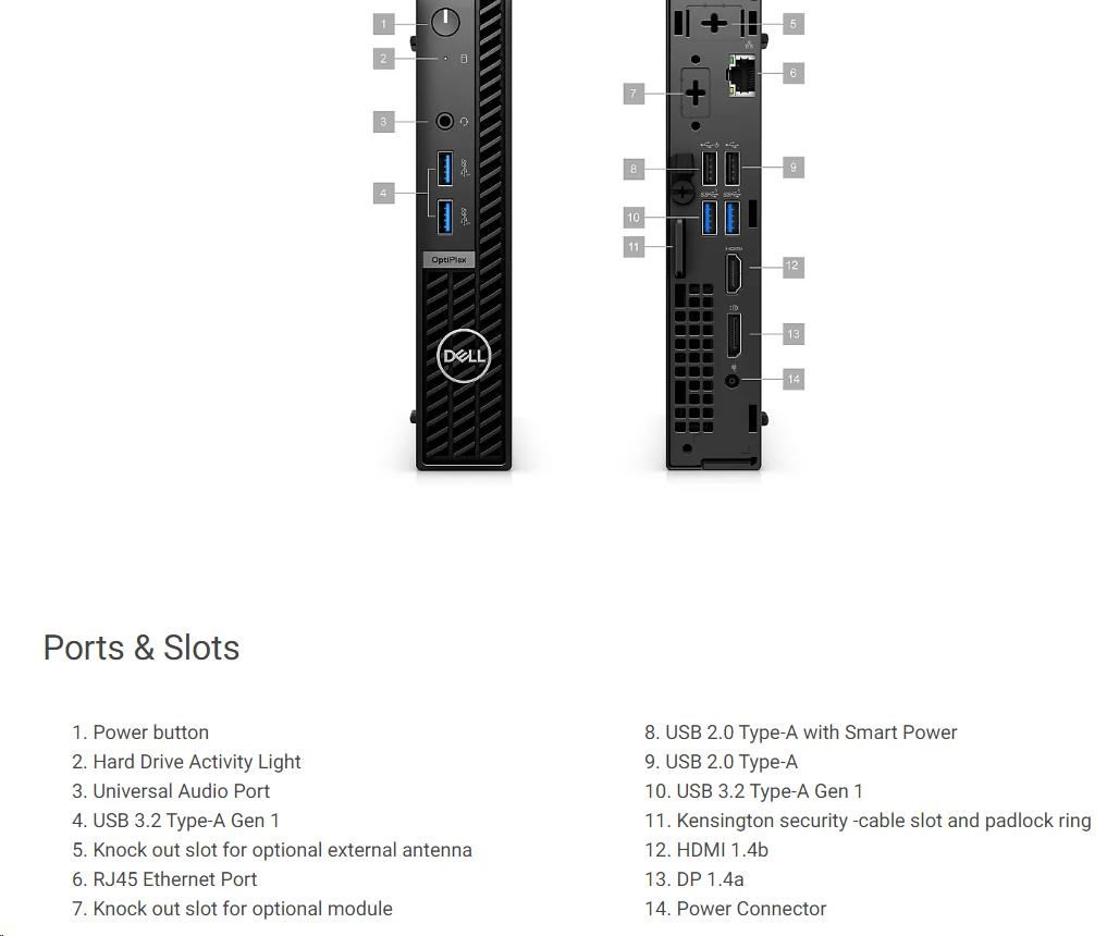 DELL PC OptiPlex Micro 7010 MFF/TPM/i5-13500T /8GB/256GB SSD/90W Type-C ...