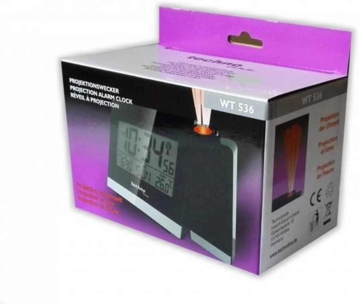 TechnoLine WT 536 - digitaler Wecker mit Projektion und ...